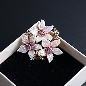 Merdia Brooch Pin for Women Stylish Flowers Brooch with Created Crystal 17.6g | Brooches and Pins for Women | Flower Brooch | Flower Pins | Brooch for Women | Brooch Pins | Elegant Pins