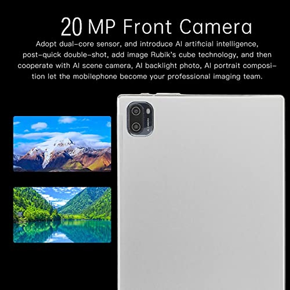 RTLR 10.1in Tablet, 8 Core CPU 2.4 5G WiFi for Android 11 Dual Band Tablet for Learning (US Plug)