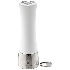 Peugeot Madras Pepper Mill, 8.25-Inch, White Lacquer with Stainless Steel