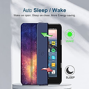 Fintie Slim Case for All-New Fire 7 Tablet (12th Generation, 2022 Release) - Ultra Lightweight Slim Shell Stand Cover with Auto Wake/Sleep, Galaxy