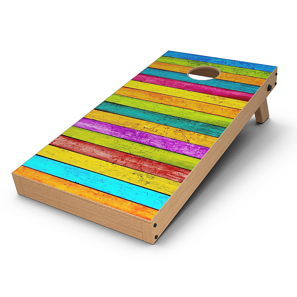 Design Skinz Wood Skin Set for Cornhole (Skin Only) - Neon Wood Planks