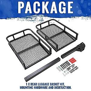 HECASA 60 X 21 X 6 Inch Folding Hitch Mount Cargo Carrier Rack Rear Luggage Basket w/ 2" Receiver for Car SUV Trailer Truck Van Steel