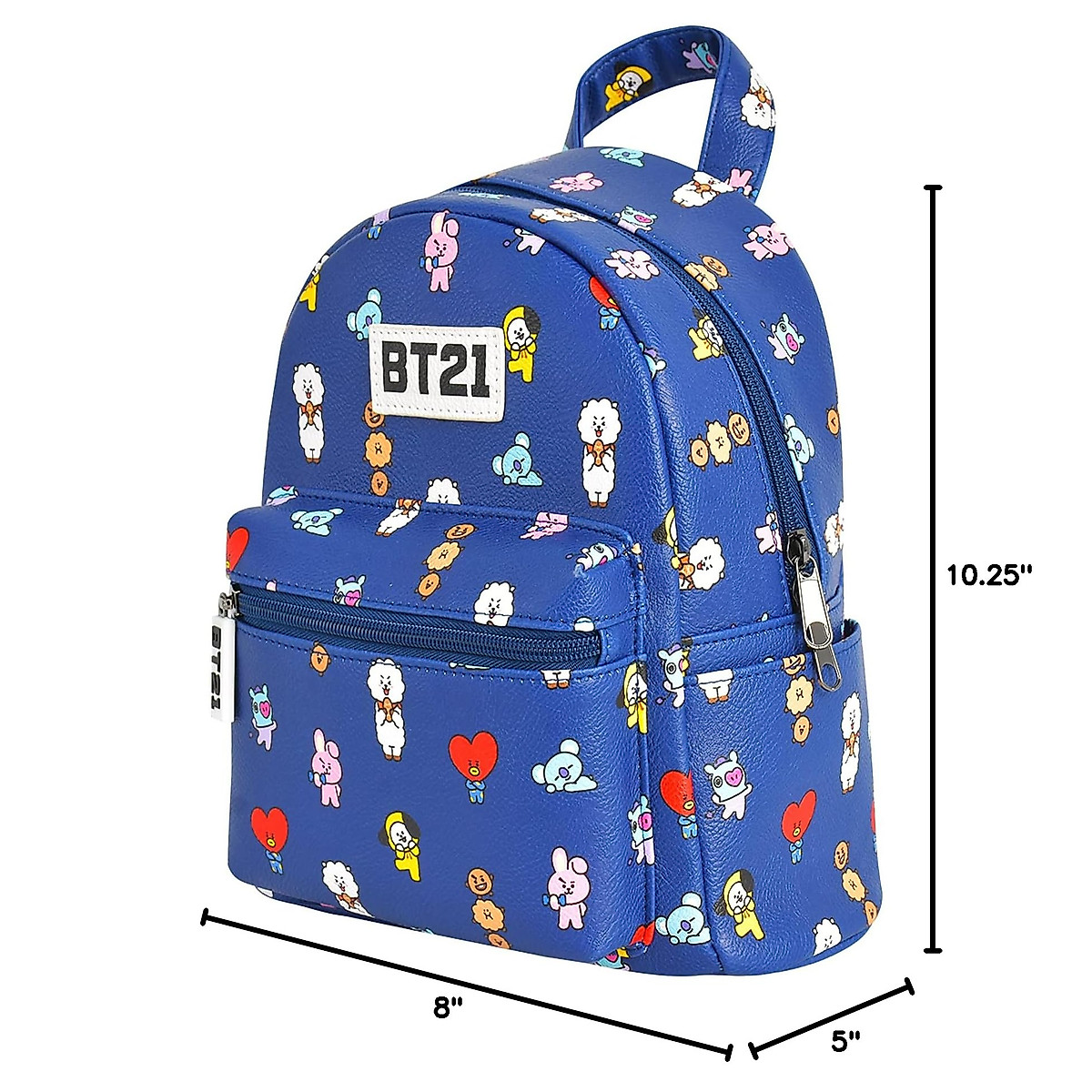 Concept One BT21 LINE FRIENDS Mini Backpack, Small Travel Bag for Men and Women, Blue
