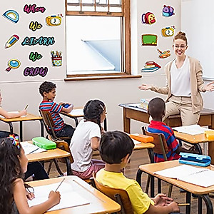 Pajean 60 Pieces When We Learn We Grow Paper Cut Outs Classroom Bulletin Board Set School Wall Decorations for Kids Boys Girls School Classroom Decor, JB-220701-G