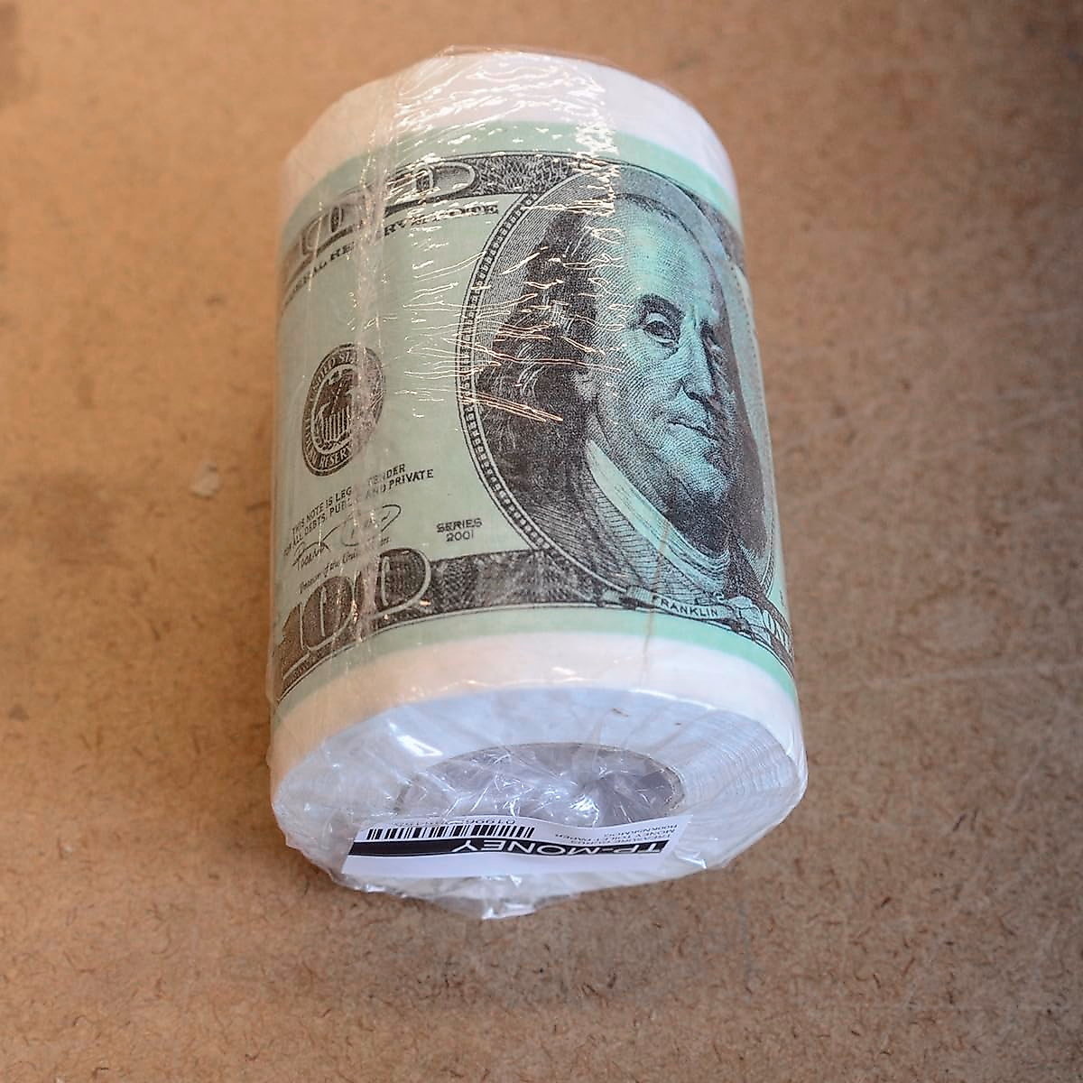 Treasure Gurus 100 One Hundred Dollar Bill Roll of Toilet Paper