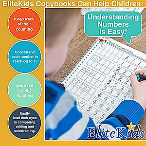 Premium Edition 11x8.5 Inch Large Magic Practice Copybook for Kids 4 Pack, Magical Handwriting Workbooks, Tracing Letters Numbers and Kindergarten Sight Words for Kids Ages 3-5, (4pc+2 pens)