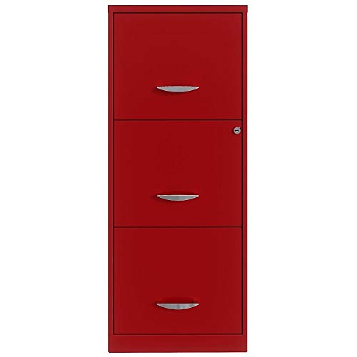 Hirsh Industries Space Solutions 3 Drawer Metal Vertical File Cabinet with Lock Lava Red