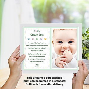 Sweet Uncle Personalized Poem from Niece or Nephew, 8x10 Inch Print with Names and Photo