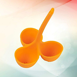 Cabilock 3pcs Egg Poaching Cups Silicone Egg Poacher Holder Microwave Stovetop Egg Poacher Rack for Home Kitchen (Random Color)