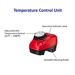 KD 1300W Immersion Bucket Water Heater, Auto Shutoff, Overheating Prevention, Auto Water Level Senor, Adjustable Thermostat, Easy-to-Use (RED / 1300 WATT)