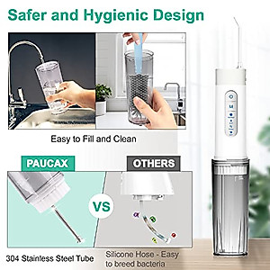 Cordless Water Flosser for Teeth, Portable Water Flosser, 4 Modes Dental Oral Irrigator, Rechargeable & IPX7 Waterproof Water Teeth Cleaner Picks with Travel Case, 5 Jet Tips