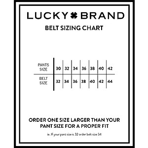 Lucky Brand Men Casual Leather Belt, Grommet and Stud-Black, 36