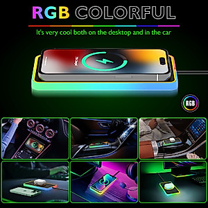 Wireless Car Charger, LANSEMKU Wireless Car Charging Pad Non Slip Car Wireless Phone Charging mat fit for iPhone 14 13 12 11 Pro Max Xs, Samsung Galaxy S23 Ultra S22 S21 S20, S10+ S9+ Note 9, etc