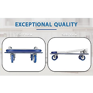 Folding Hand Truck Dolly Cart Heavy Duty with 4 Wheels 360 Degree Swivel Platform Truck for Loading Storage and Moving 330lbs