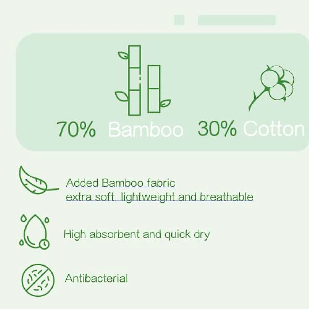 Baby Ginger Silky Washcloth, 70% Bamboo 30% Cotton Washcloth for Girls, Boys and Adult, Ideal for Newborn & Infant (Forest Friend)