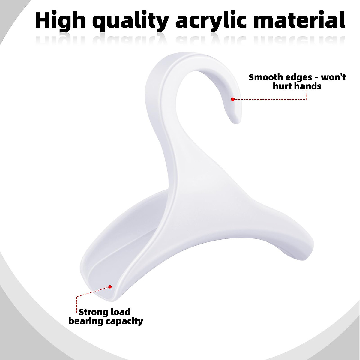 Maitys 18 Pcs Purse Hanger Hook Acrylic Bag Hanger Handbag Tote Bag Rack Holder Closet Organizer Storage for Backpacks Tote Holder Over The Closet Rod Hanger for Storing Handbags Satchels (White)