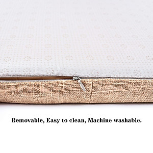 Takehanaus Office Kitchen DIng Chair Cushion Soft Square Cushion Non Slip Chair Pad and Seat Cushion with Machine Washable Cover 16In,Dark Beige, 16In x 16In