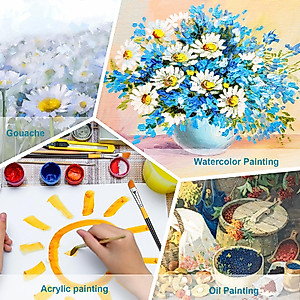 Paint Brush Acrylic Paint Brushes Angled Flat Art Paint Brush Set Small Artist Paint Brushes for Acrylic Craft, Watercolor, Oil, Gouache, Face Body Detail Painting for Kids Adult (6, 1/2inch)