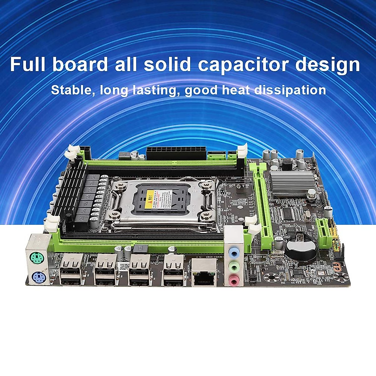 Hopcd Desktop Computer Motherboard, LGA 2011 Motherboard Support 1066/1333/1600 / 1866MHz DDR3+ RTL8111H Gigabit Network Card / SATA3.0+PCI-E /6-Channel Audio Chip