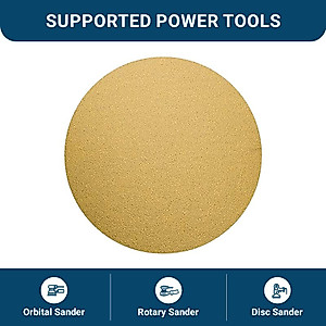 Benchmark Abrasives 6" PSA Gold Self Adhesive DA Sanding Disc Roll Aluminum Oxide Grains Designed for Surface Blending Edge Sanding General Stock Removal Orbital Sanders (100 Discs) - 320 Grit