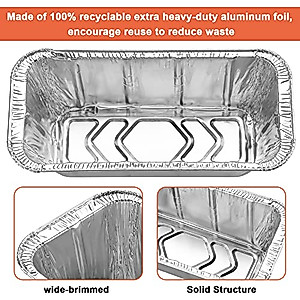 IMAGE 36 Packs Foil Pans, Compatible with Blackstone 17" 22" 28" 30" 36" Aluminum Foil Heavy Duty Disposable Aluminum Foil Pans, Rear Grease Cup Liners