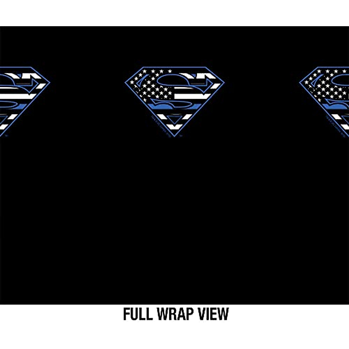 Superman OFFICIAL Superman Thin Blue Line Flag Shield Logo Pattern 24 oz Insulated Canteen Water Bottle, Leak Resistant, Vacuum Insulated Stainless Steel with Loop Cap, Black