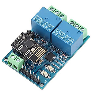 Dual Channel WiFi Relay, ESP8266 Dual Channel WiFi Relay Board On Board ESP 01 Smart Home Phone APP Remote Switch Module 59 * 40mm, Keypads & Remotes