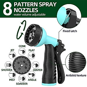 SPECILITE Garden Hose 50 FT, Flexible Water Hose with Nozzle, Collapsible Coiled Hoses Pipe for Boat, Outdoor, Lightweight and No Kink