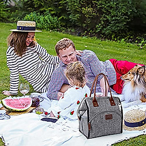 Homlynn Insulated Lunch Bag, Leak Proof Lunch Tote Bag for Adults, Durable Nylon Thermal Snacks Lunch Boxes, Lunch Cooler Bag for Work/School/Fishing/Hiking/Picnic