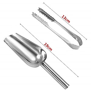Ice Scoop Tong Set for Pick and Mix, Metal Ice Scooper Sweet Scoop Tongs Multipurpose Serving Food Scoops for Supermarket Kitchen Wedding Party Bar