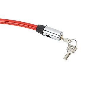 Cable Lock, Widely Used Portable Size Two Keys Bike Cable Durable Material Steel Wire for Motorcycle for Gate for Bike(red)