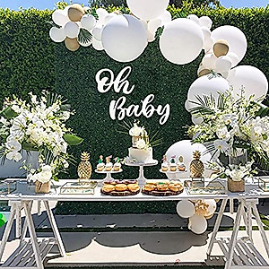Wood White Baby Sign Baby Shower Banner for 1st Birthday Backdrop, Baby Party Sign Wooden Cutout Nursery Decor, Baby Party Banner Event Decorations for Gender Reveal Backdrop,Baby Announcements