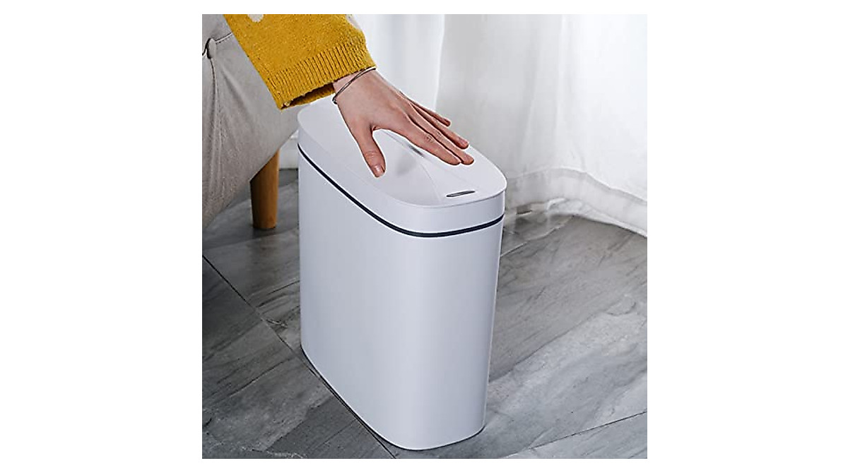Kitchen Trash Can with Lid - Automatic Dustbin 2 Modes Touch Free ...