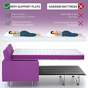 Imperius Foldable Box Spring, Bunkie Board, Bed Support Slats for Support to Streamline and Minimize The Bed, No Assembly Needed, Twin Size, 48 x 48
