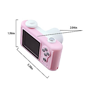 Kids Camera with White Rabbit Protective Case, 2 Inch HD Screen Camera for Kids, Children’s Selfie Camera, Multifunction Camera Including 16G Memory Card(Pink)