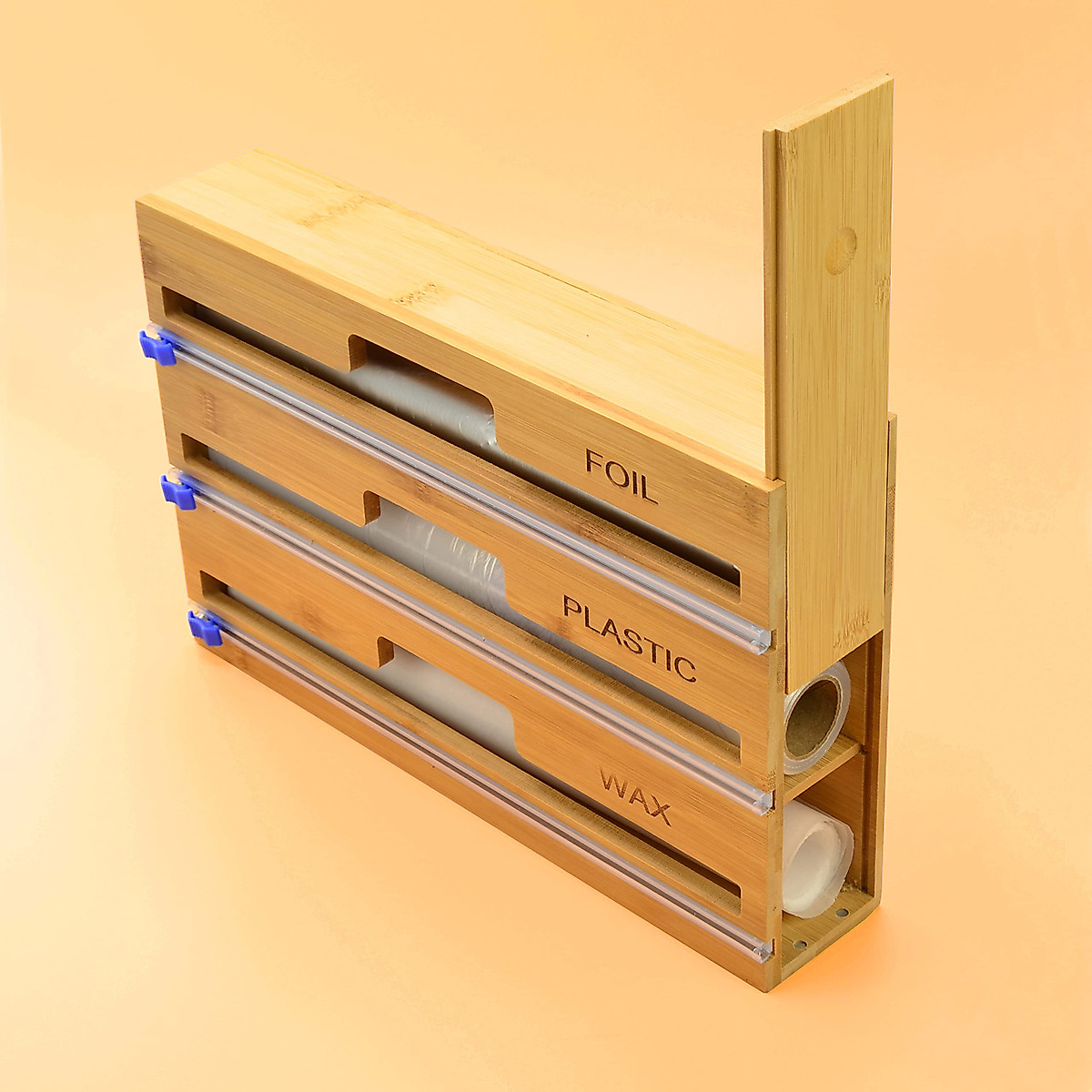 JCG 3 in 1 Bamboo Wrap Dispenser and kitchen organizer