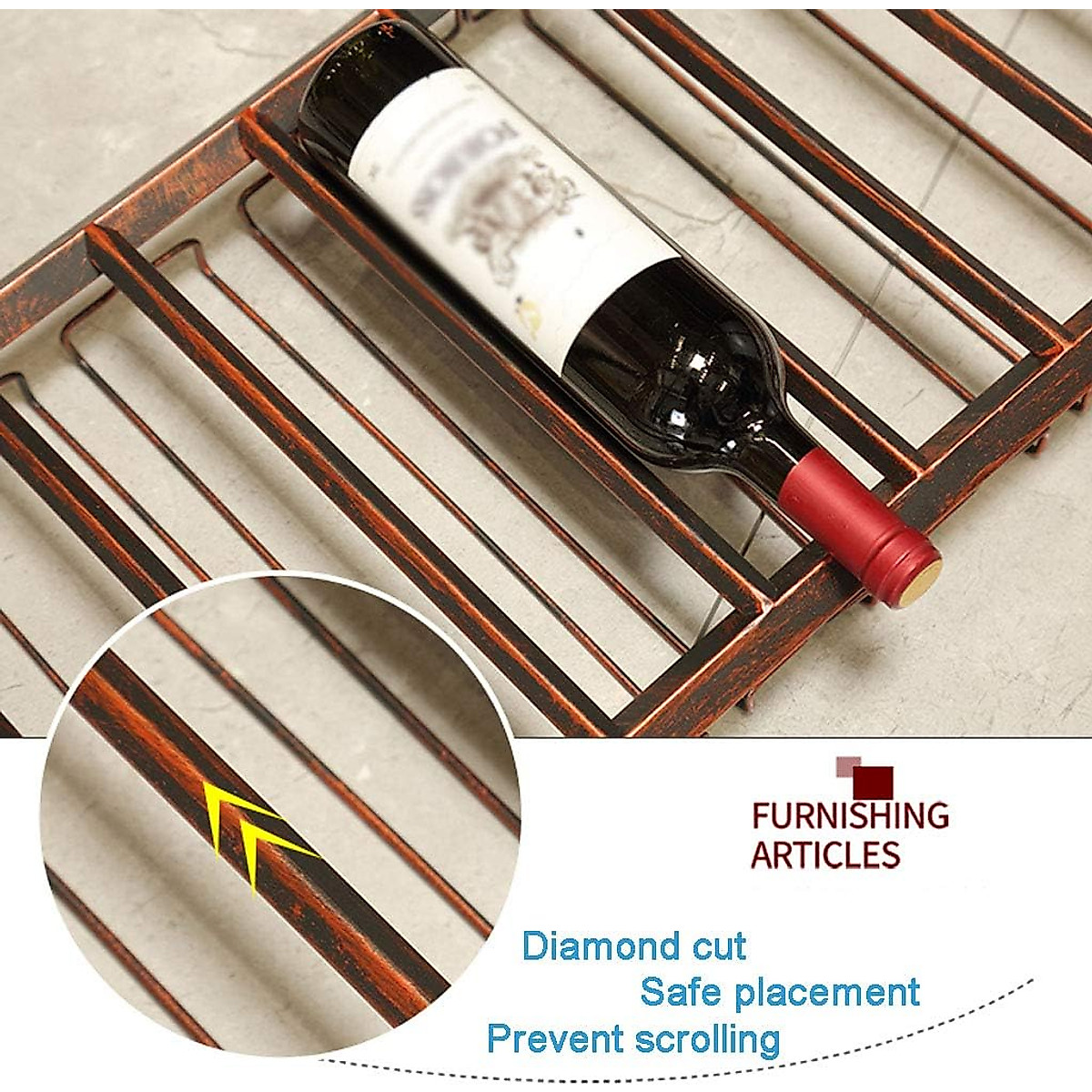 Wine Racks Ceiling Metal Wine Bottle Holder Hanging Stemware Glass Holder Storage Rack Home & Kitchen Decor, Save Space, for Bars, Restaurants