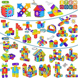 FUBAODA Building Blocks for Toddlers & Kids 180 Pcs Toy Building Sets – STEM Building Toys –Interlocking Building Blocks for Toddlers and Kids