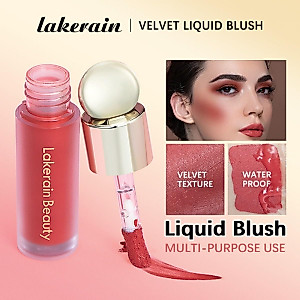 Liquid Blush, Natural Matte Finish Looking, Dewy Cheek Tint Cream Blush for Cheeks, Soft Cream Face Blush, Moisturizing Lightweight Blendable Feel(Rose 02)