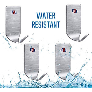 NUNET 16 Inch Stainless Steel Magnetic Knife Bar including 4 Hanger Hooks, Strong Magnet as Knife Rack/Strip, Kitchen Utensil Hanger, Garage Tool Holder & Home Organizer