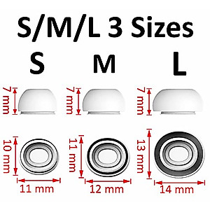 Ear Hooks Compatible with AirPods Pro 2nd Generation, Anti-Slip Non-Slip Silicone Eartips and Covers Wings Tips Accessories Compatible with AirPods Pro 2 2022 White Black L/M/S