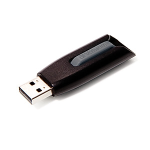 Verbatim 64GB USB 3.0 Store 'n' Go V3 Flash Drive - Cap-Less & PC/Mac Compatible - Gray
