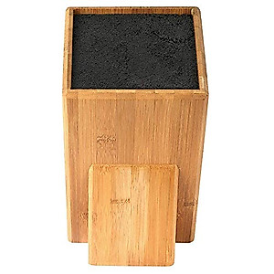 Mantello Knife Block- Universal Knife Holder- Bamboo Wood, Kitchen Knife Holder, Extra Large Knife Storage, Universal Knife Block, Knife Block Without Knives