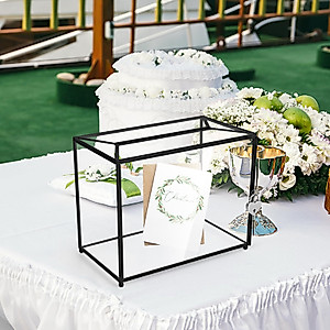 Lemicin Transparent Acrylic Wedding Card Box with Lock, Slot Envelope Holder for Wedding Reception Bridal Shower Birthday Baby Shower Election Votes Graduation Parties Honeymoon Fund Memory Box