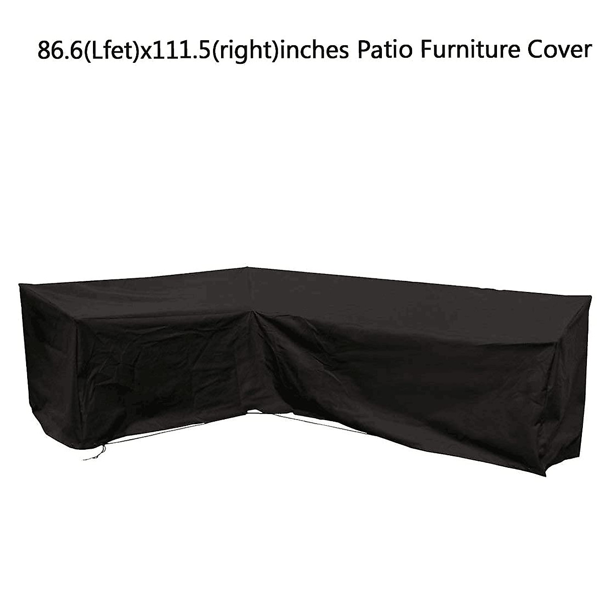 BOSKING Patio Furniture Covers 87"(Left) x112(Right) L-Shaped Sectional Garden Sofa Cover 420D Heavy Duty Waterproof Dustproof Furniture Protection Corner Sofa Cover for Outdoor Indoor Veranda Black