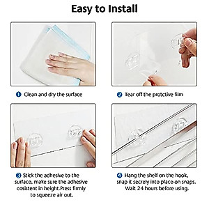 MBR FORCE Shower Caddy 3-Pack Adhesive Bathroom Shower Shelf, Large Capacity Stainless Steel Shower Organizer Shelves with Hooks, No Drilling, Rustproof, Wall Mount for Bathroom, Kitchen Black