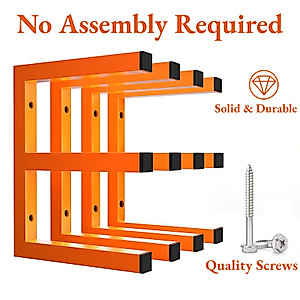 MOOMSINE Lumber Storage Rack Wall Mount, Heavy Duty Metal Wood Organizer with 6-Level Each Shelf Holds Up 200 Lbs, Indoor & Outdoor Use - 4pack