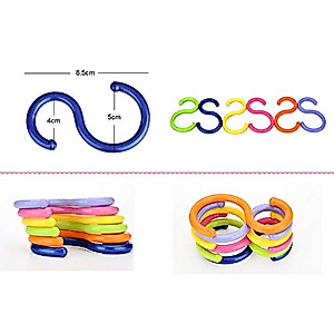 zison 12Pcs S Shaped Colorded Plastic Hanging Hooks,Shirt/Towel/Dress/Clothes Hanger Hook Home Kitchen Accessories