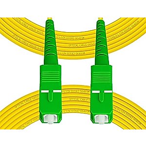 Fibergaga-5m(16ft) OS2 SC/APC to SC/APC Fiber Patch Cable Single Mode Fiber, Simplex, Length Option: 0.5M(1.6ft)-100m(328ft) 9/125μm 2.0mm Cable Diameter Fiber Optic Cable