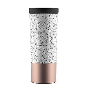 Ello Miri Vacuum Insulated Stainless Steel Travel Coffee Mug - Travel Tea Mug, 16 oz, Speckle Rosegold